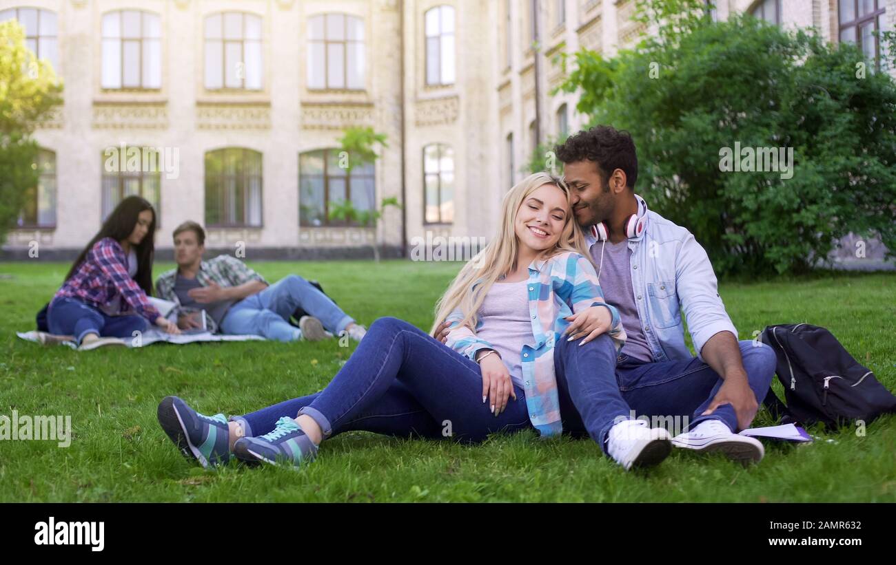 College students hugging on campus hi-res stock photography and images ...