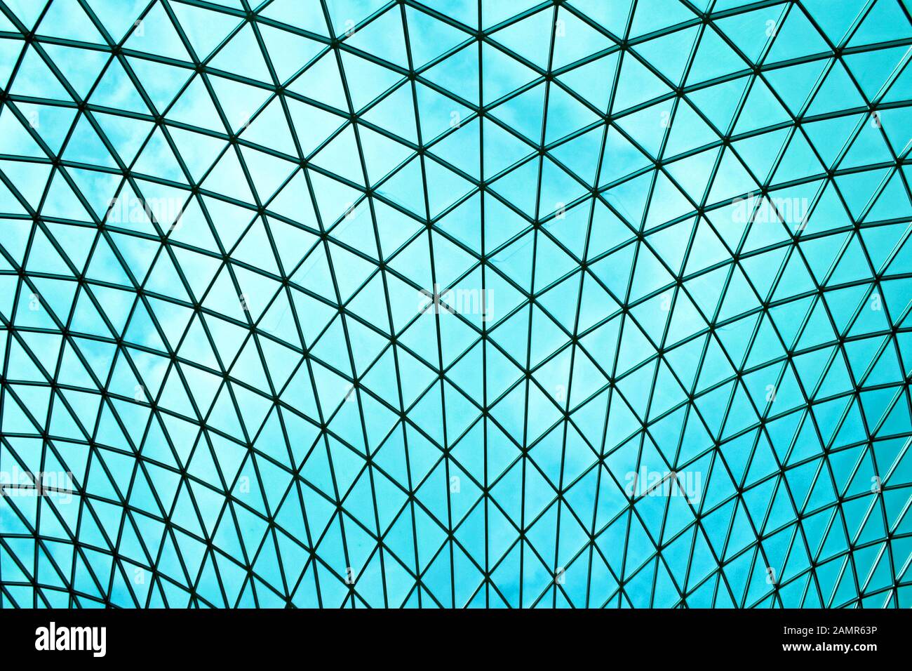 Big glass roof with geometric steel structure Stock Photo - Alamy