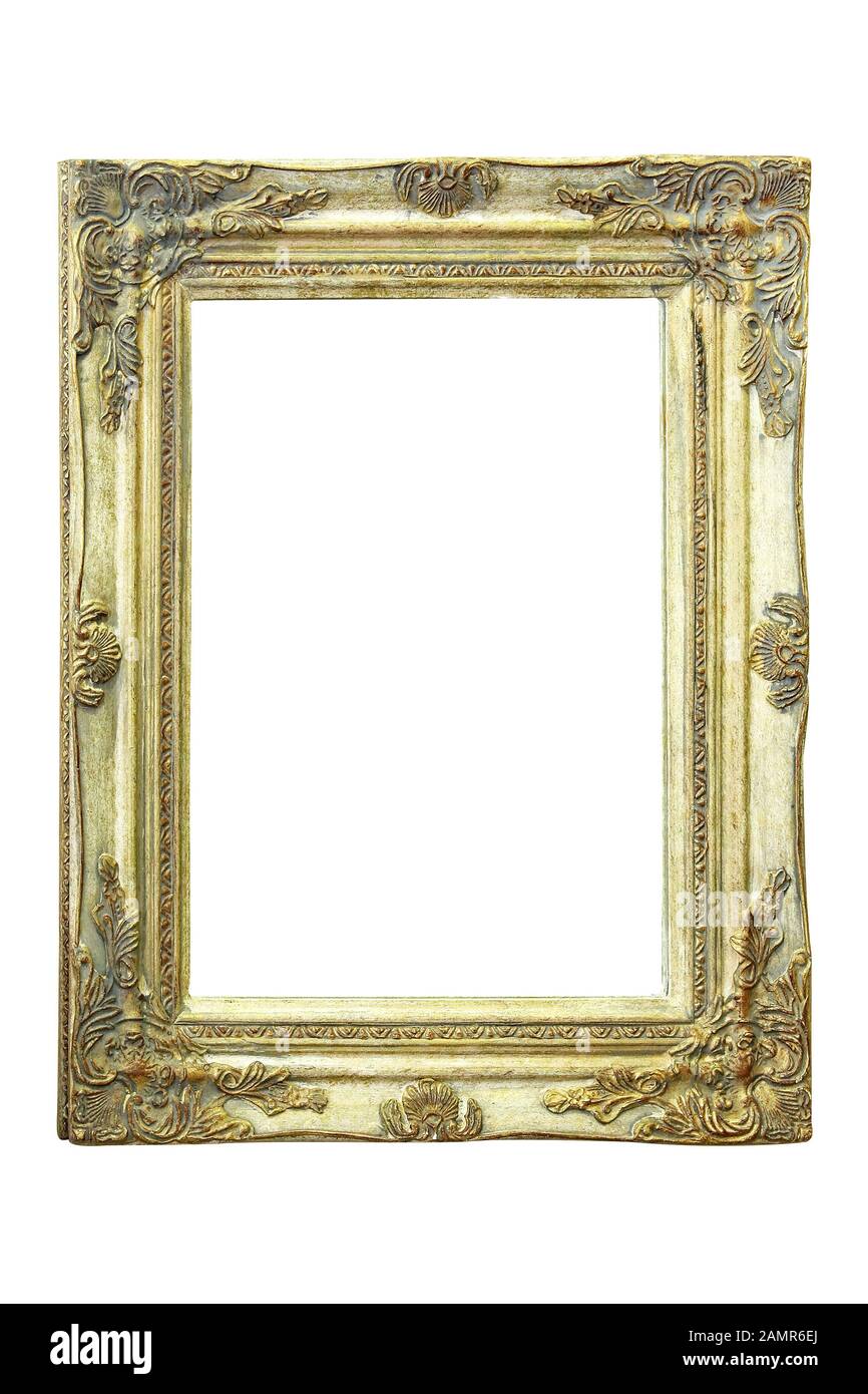 Medieval wooden frame isolated included clipping path Stock Photo - Alamy