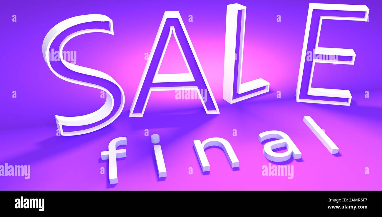 3d render of final SALE sign in pink and violet colour Stock Photo - Alamy