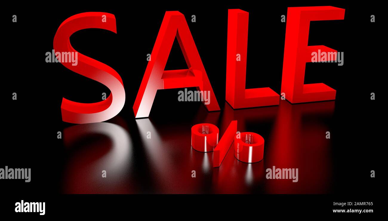 3d render of SALE sign in red shiny letters Stock Photo - Alamy