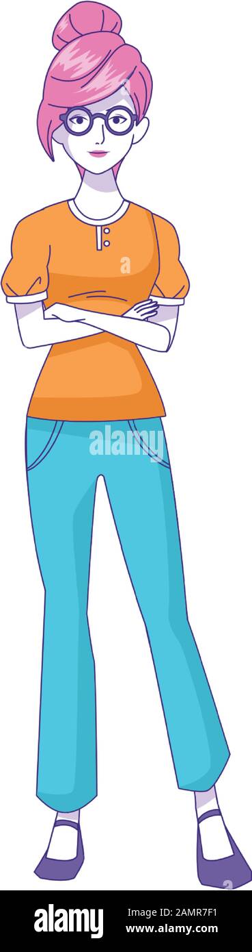 Cool attractive woman standing Stock Vector Images - Alamy