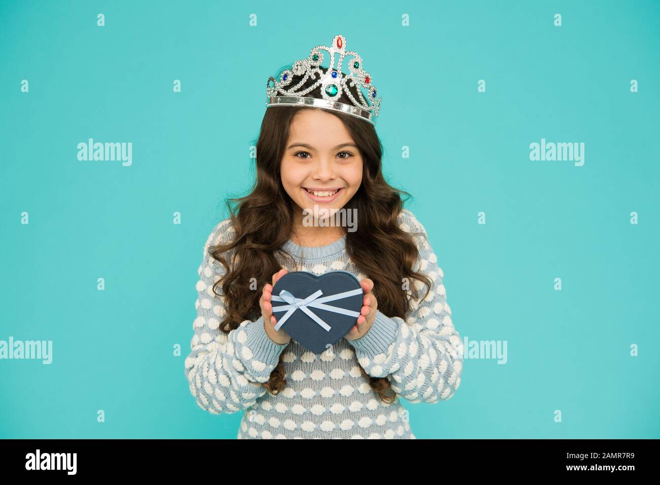 She deserves best. Kid silver crown symbol of glory. Beauty pageant ...