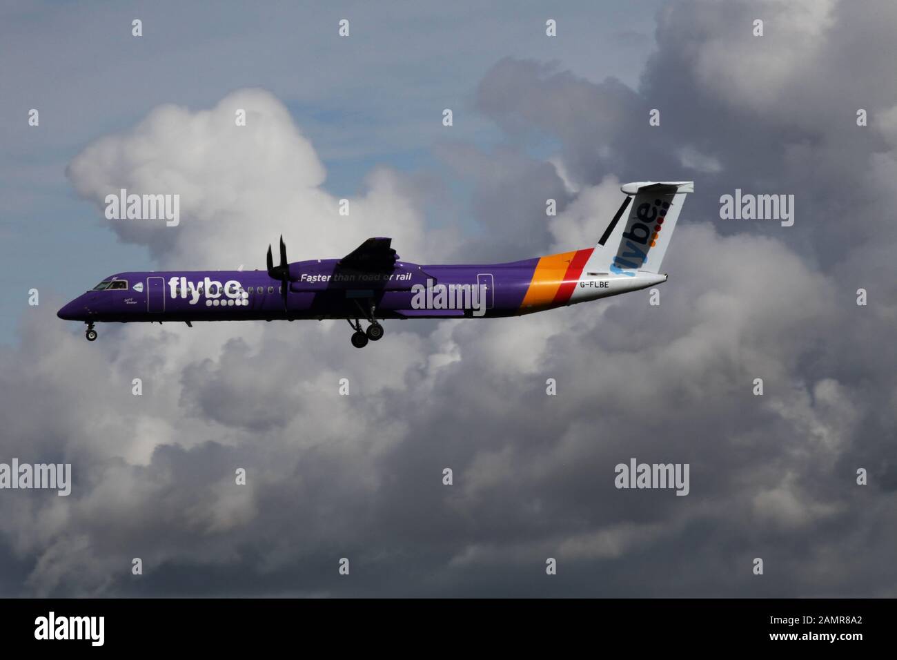 A flybe plane makes its way into edinburgh airport Stock Photo - Alamy