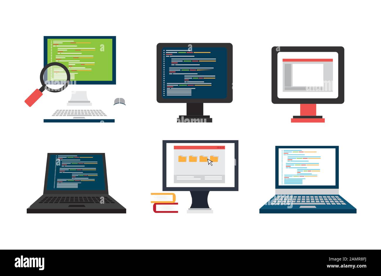 Monitor computer books icon Cut Out Stock Images & Pictures - Alamy