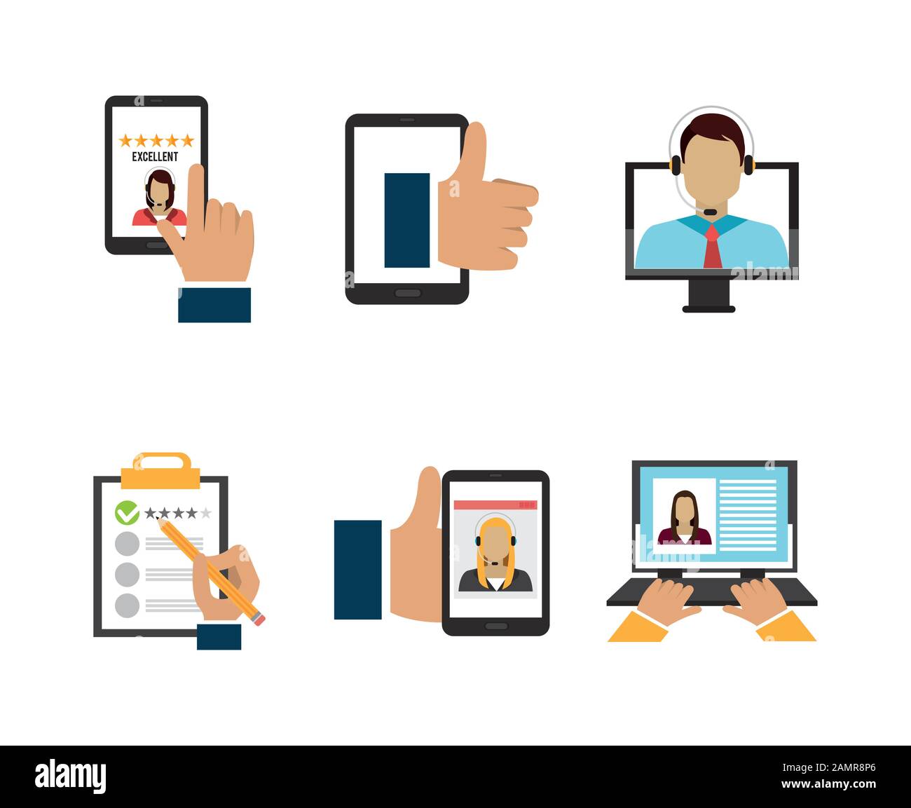 set icons of call center Stock Vector Image & Art - Alamy