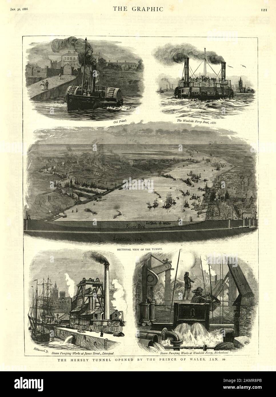 Mersey Tunnel opened by the Prince of Wales, Liverpool, 1886 Stock ...