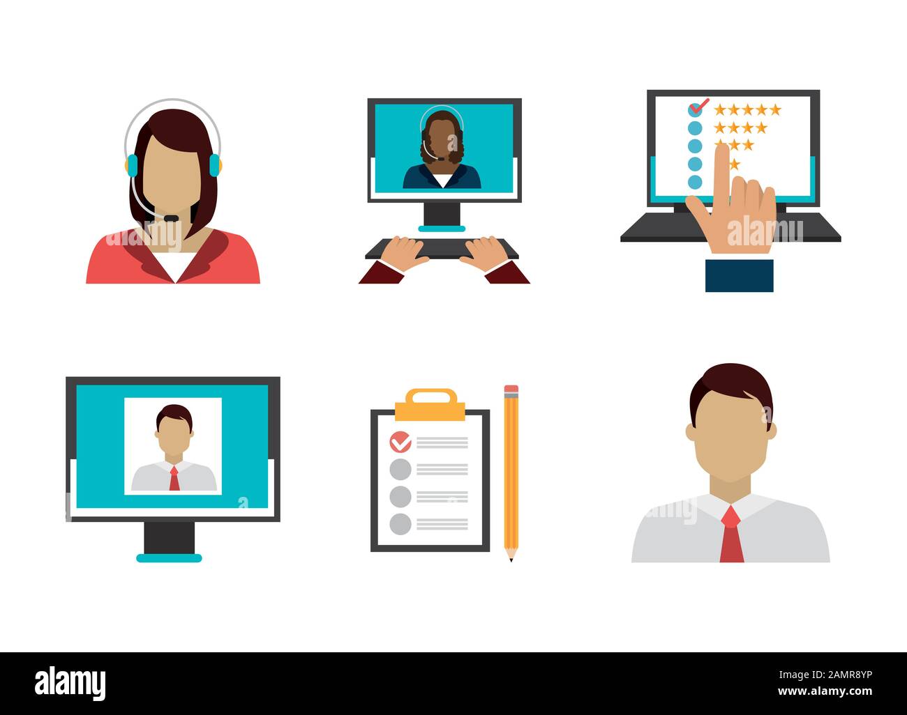 set icons of call center Stock Vector Image & Art - Alamy