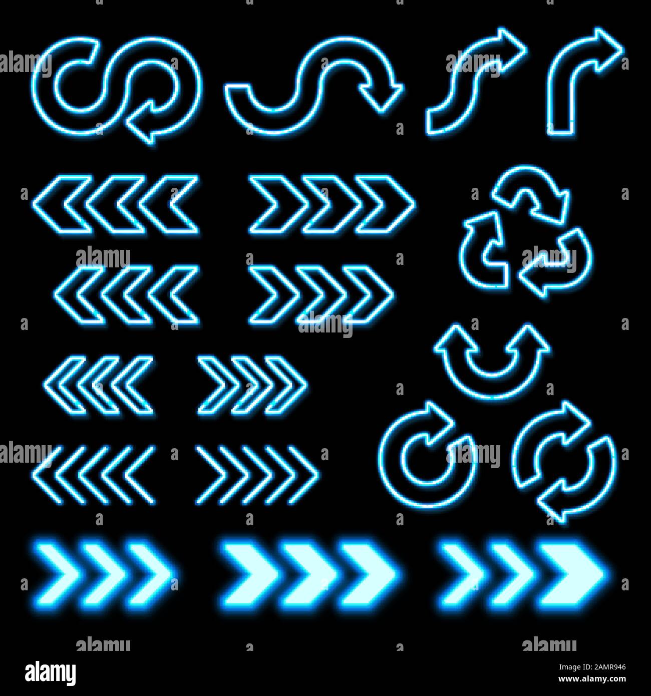 Bright glow blue arrows vector hi-res stock photography and images - Alamy