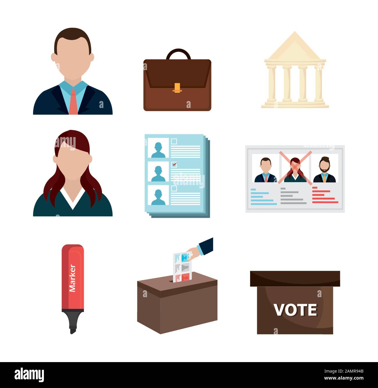 Democracy vote icons Cut Out Stock Images & Pictures - Alamy
