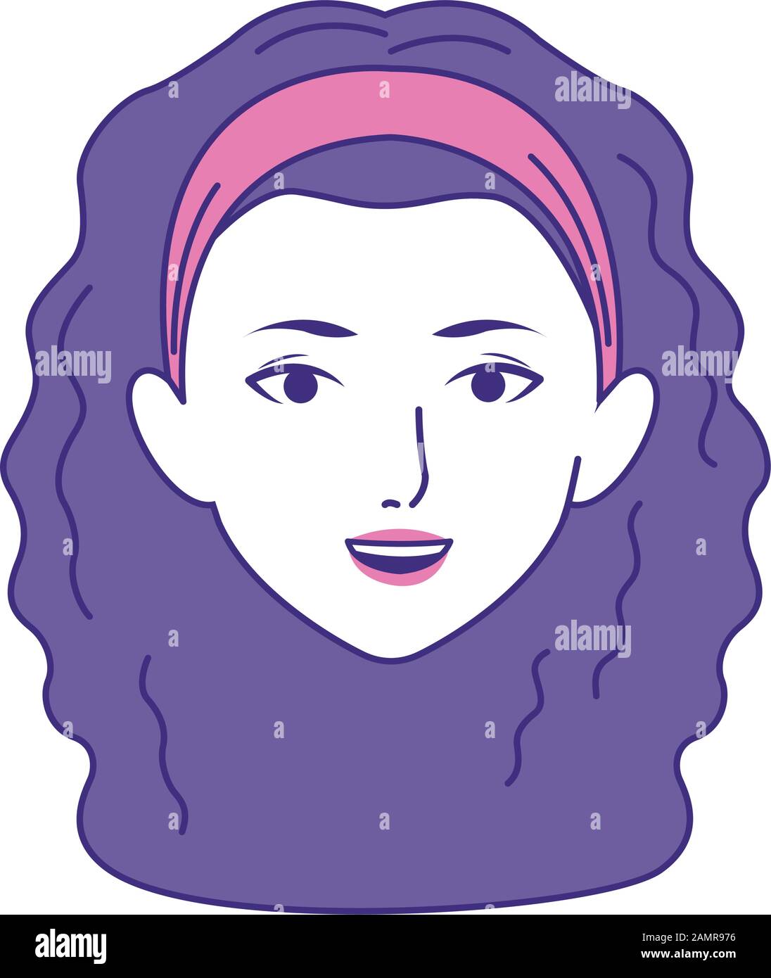 woman with curly hair, colorful design Stock Vector Image & Art - Alamy