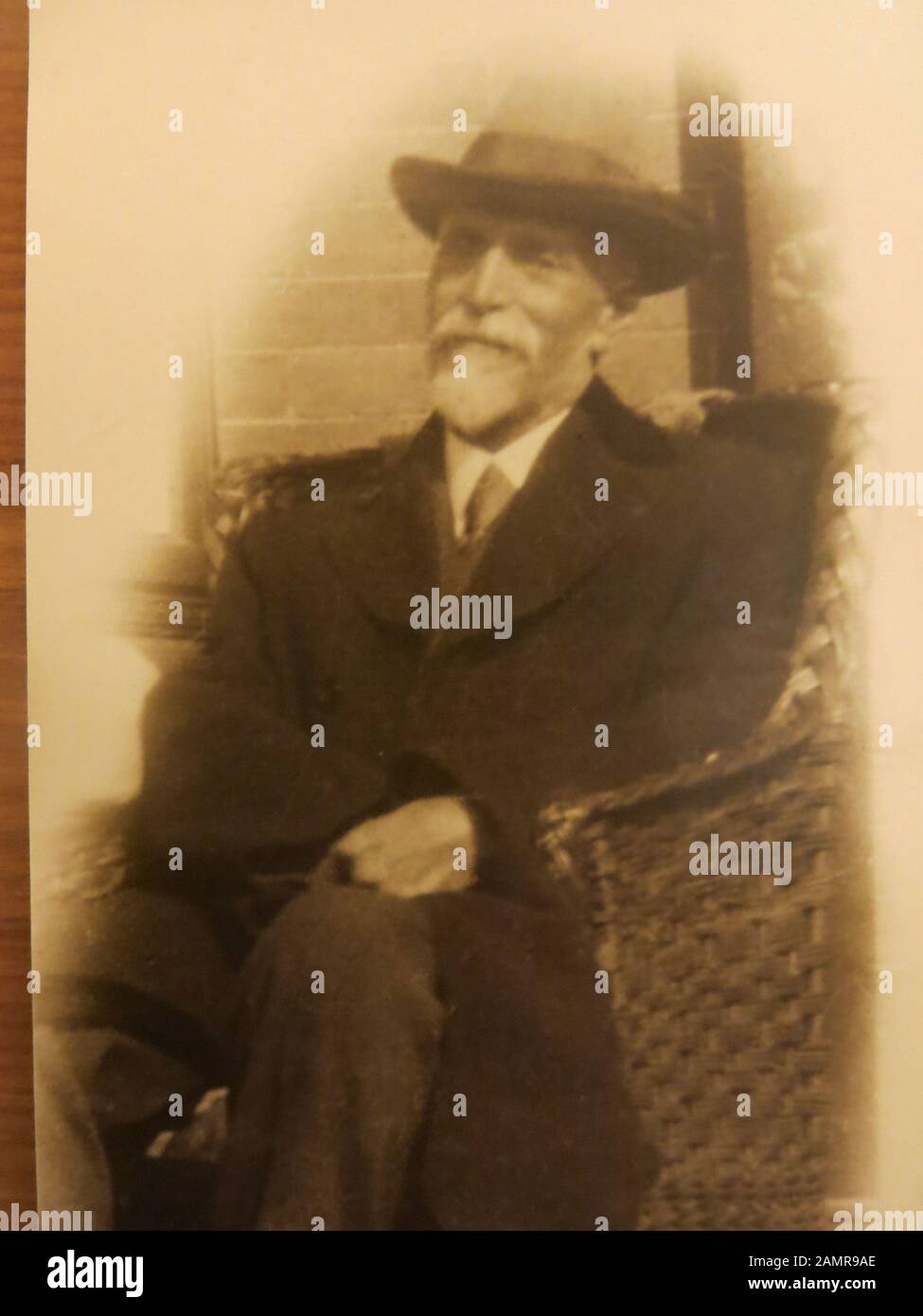 Copy of an old sepia portrait photo of a distinguished elderly ...