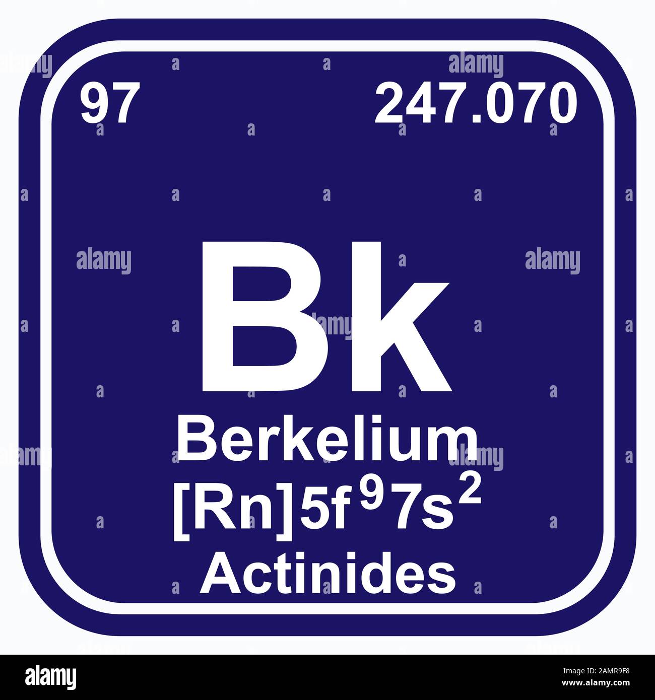 Berkelium Periodic Table of the Elements Vector illustration eps 10 ...