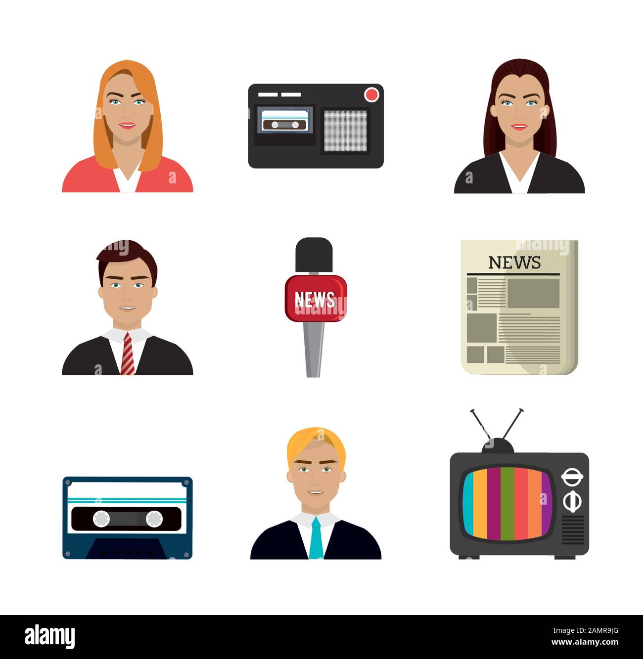 set of news information icons Stock Vector Image & Art - Alamy