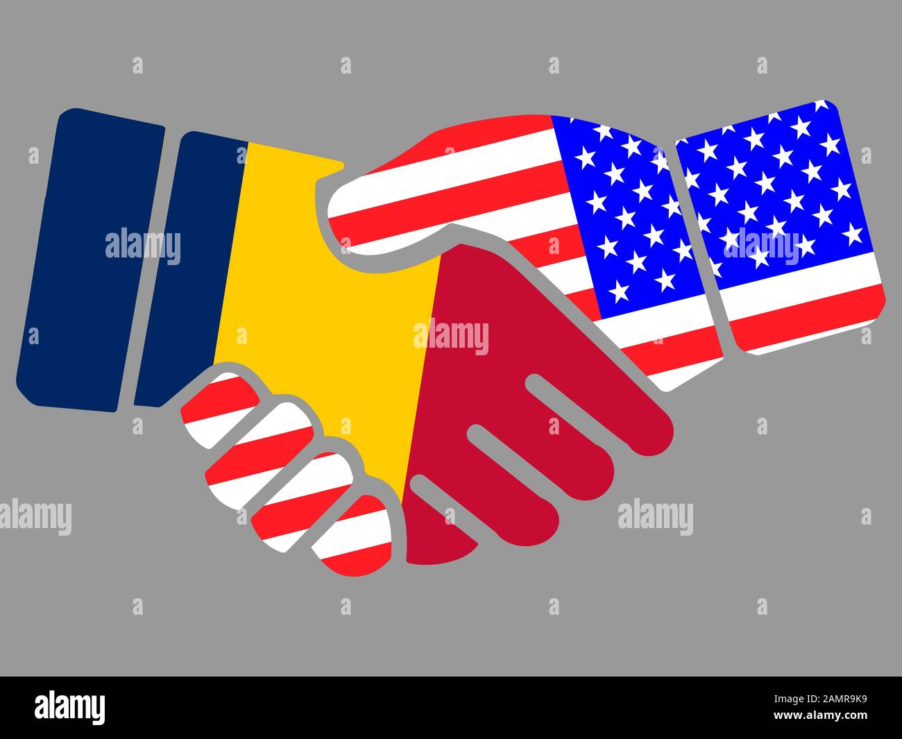 Chad and USA flags Handshake vector Stock Vector Image & Art - Alamy