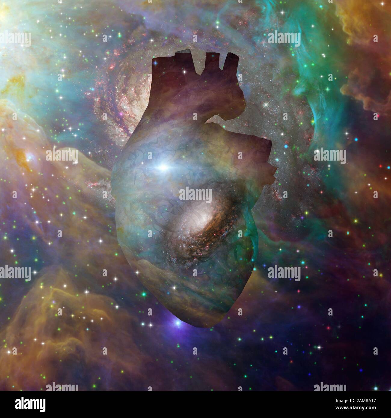 Interstellar Heart. Vivid galaxy in Universe Stock Photo - Alamy