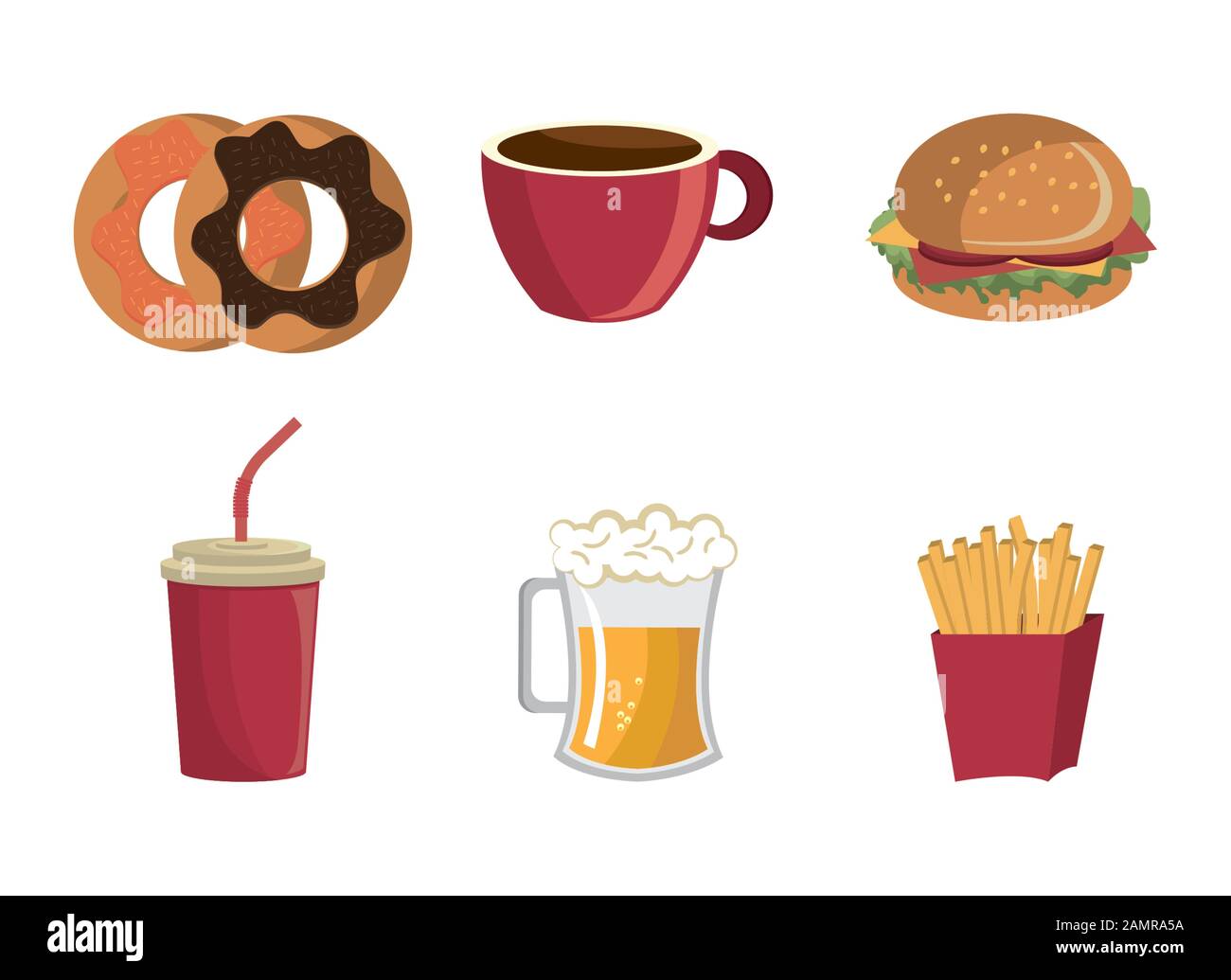 bundle of fast food icons Stock Vector Image & Art - Alamy