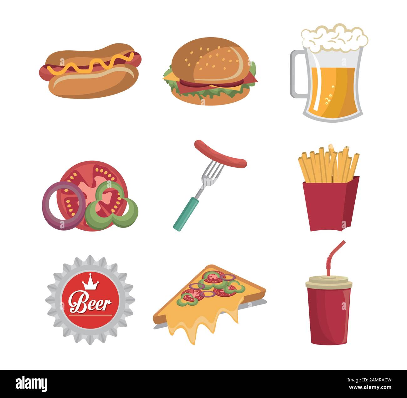 bundle of fast food icons Stock Vector Image & Art - Alamy