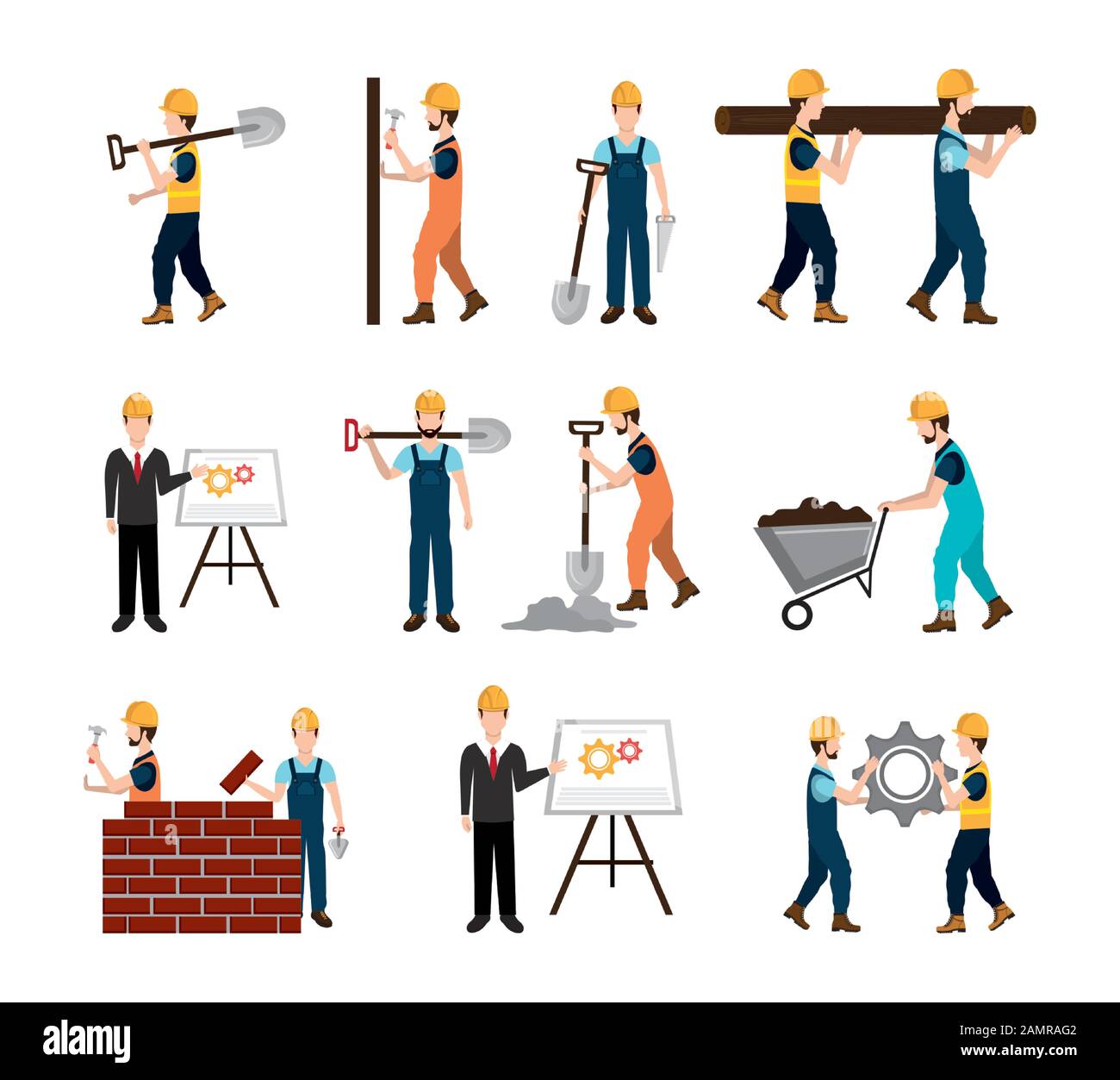 Repairing building worker workers Stock Vector Images - Alamy