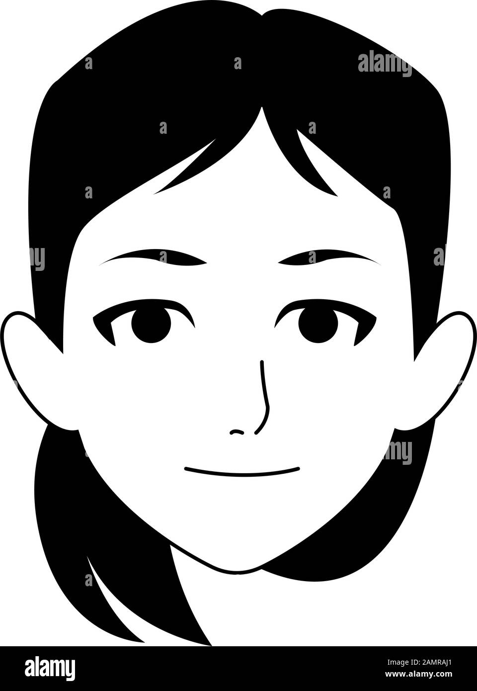 cartoon woman face icon, flat design Stock Vector Image & Art - Alamy