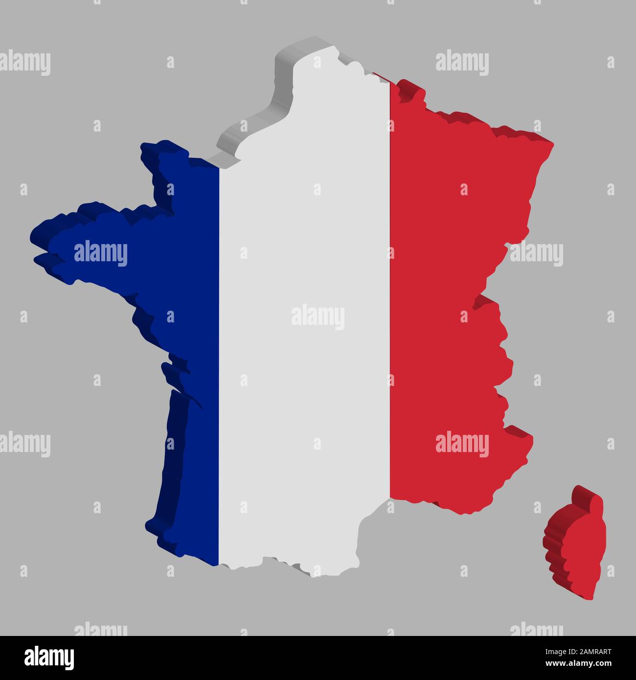 Vector 3d map illustration france hi-res stock photography and images ...
