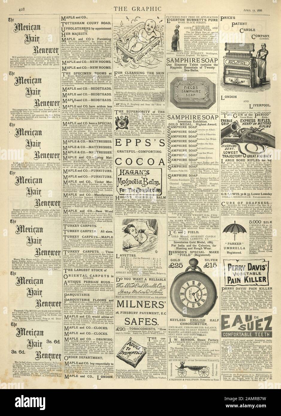 Page of victorian adverts from Graphic illustrated newspaper. 1886 ...