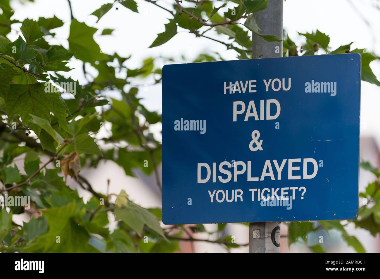 A pay and display car parking sign in the UK Stock Photo - Alamy