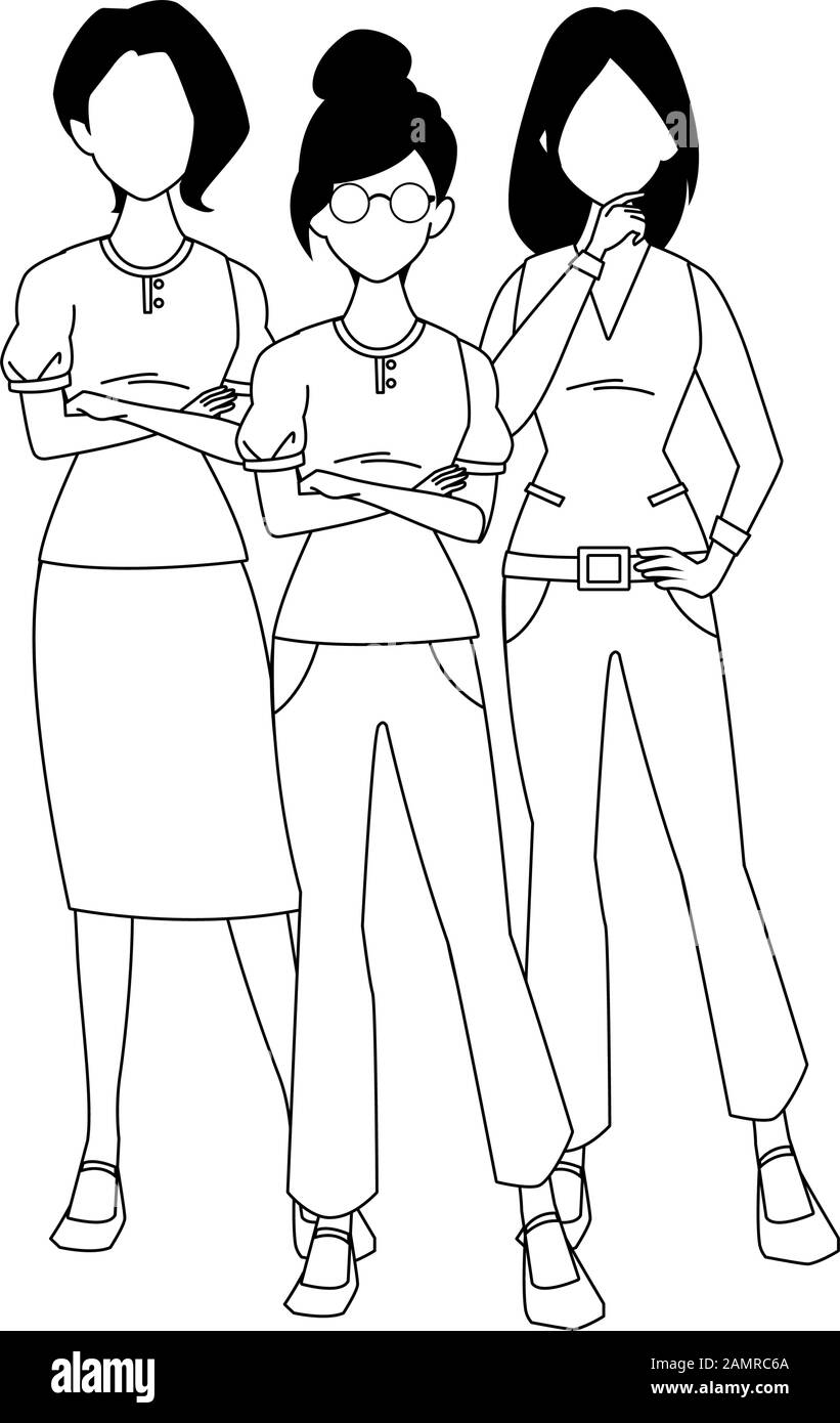 three women standing icon, flat design Stock Vector Image & Art - Alamy