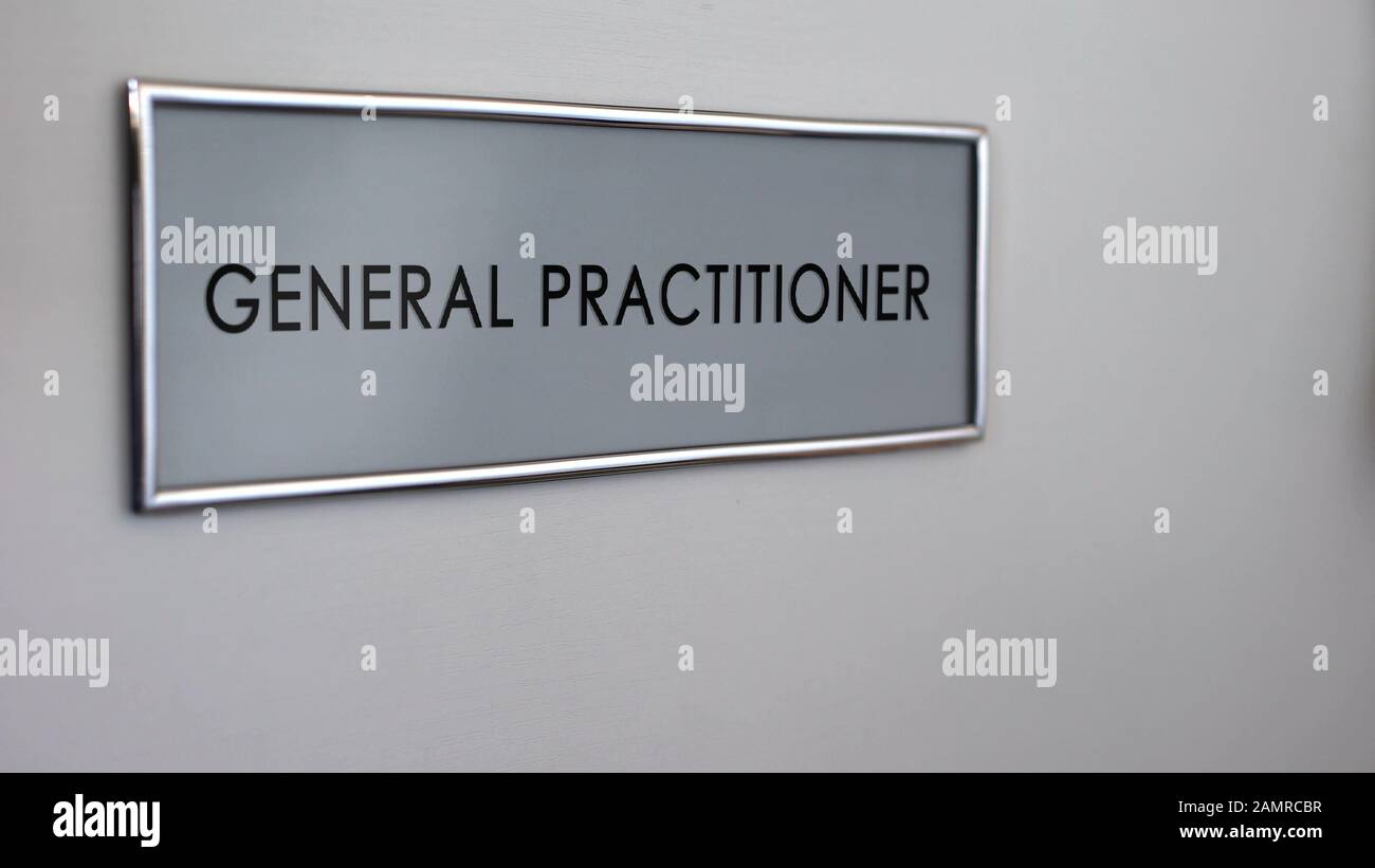General practitioner office door, preventive medical care, healthcare ...