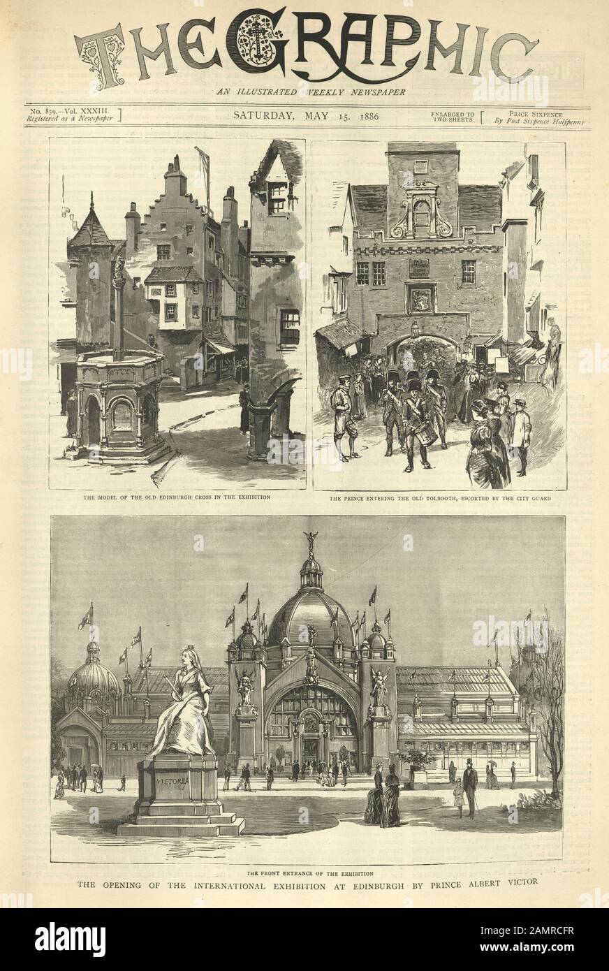 Front page the Graphic Illustrated Newspaper, 1886, Opening of the ...