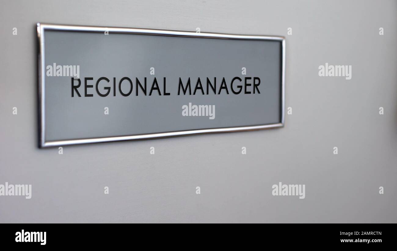 Regional manager office door, door desk, business department, company ...