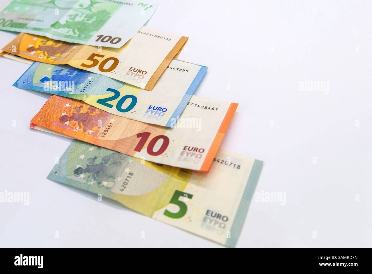 Euro banknotes isolated over white with clipping path Stock Photo - Alamy