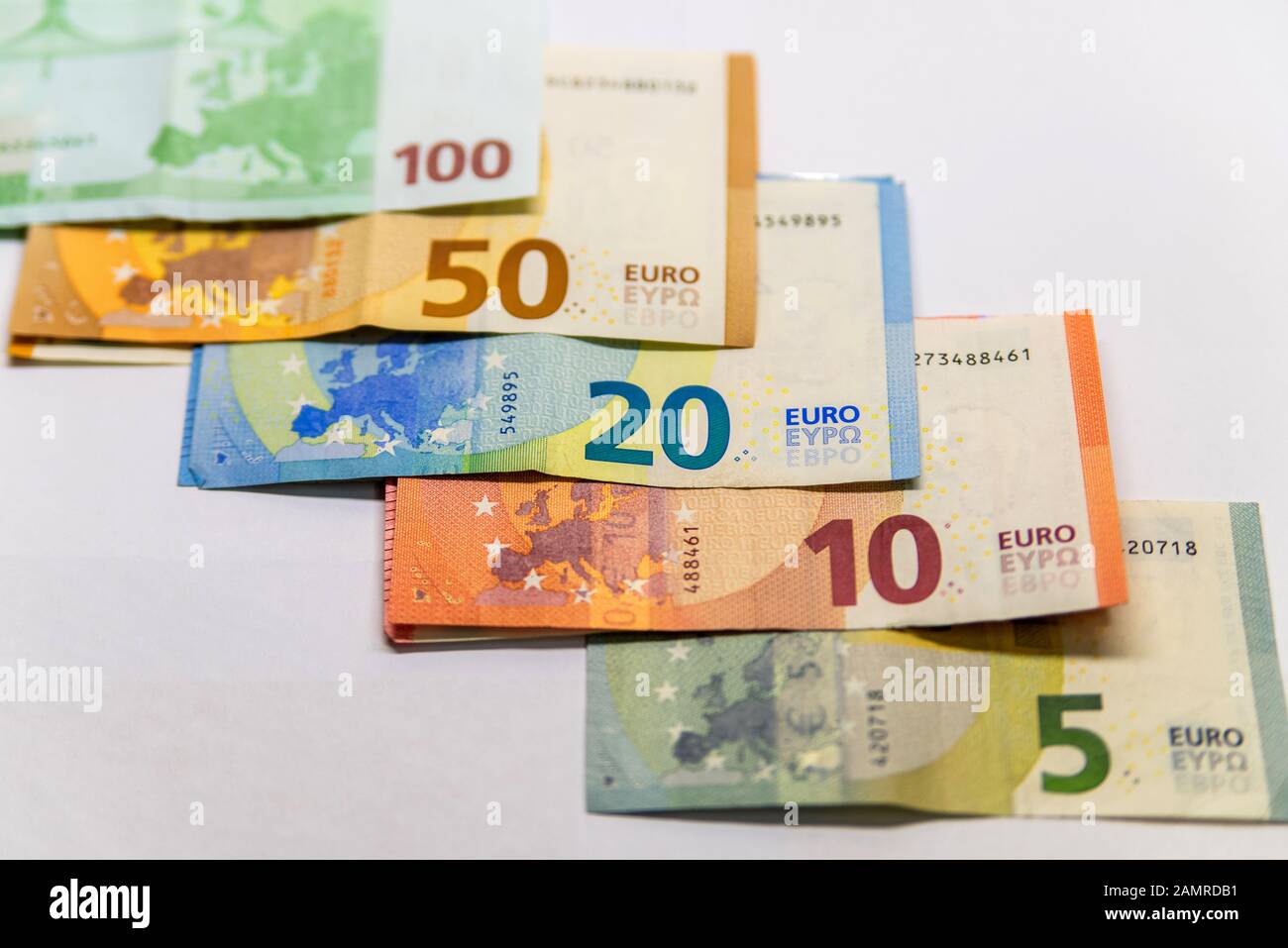 Euro banknotes isolated over white with clipping path Stock Photo - Alamy