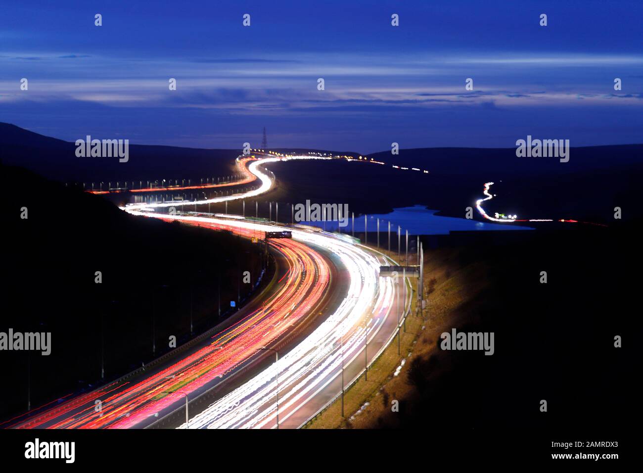 The M62 motorway from Scammonden Bridge near Saddleworth Moor Stock ...