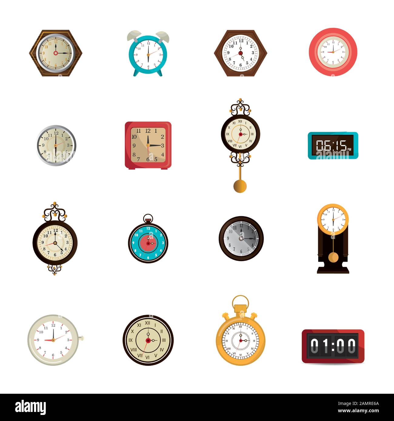 Ticking clocks Stock Vector Images - Alamy
