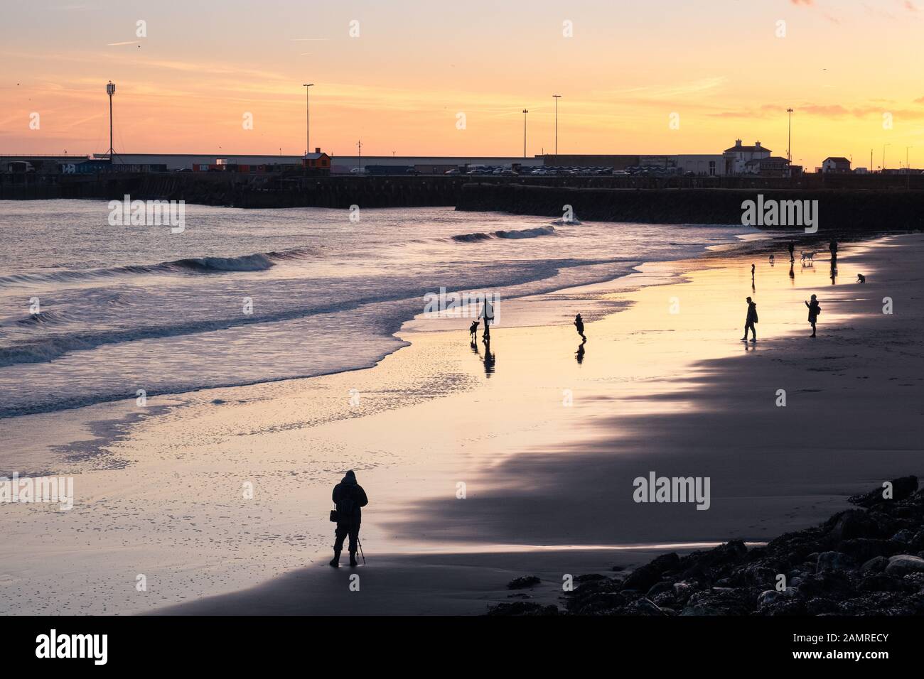 Sunset, on the beach, Folkestone, Kent,UK Stock Photo - Alamy