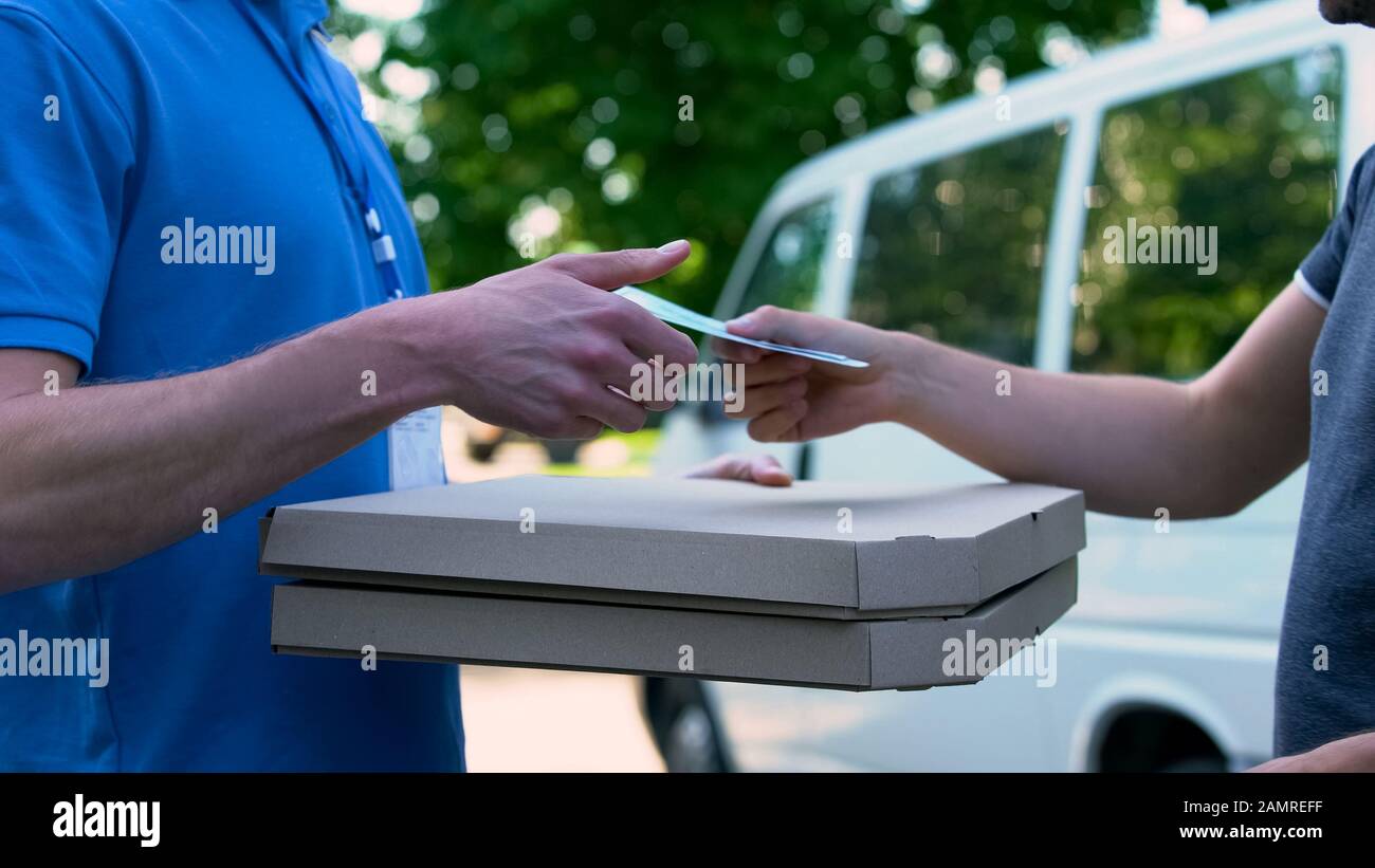 Receiving the food parcel hi-res stock photography and images - Alamy