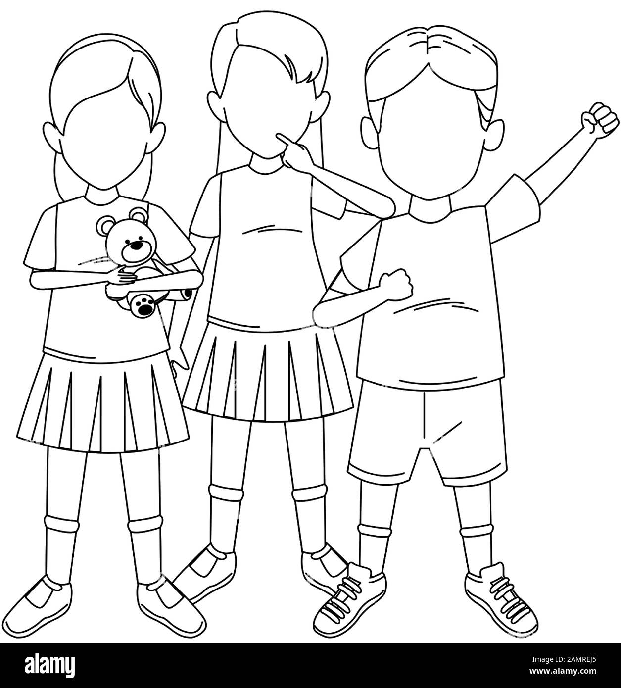 happy kids standing icon, flat design Stock Vector Image & Art - Alamy