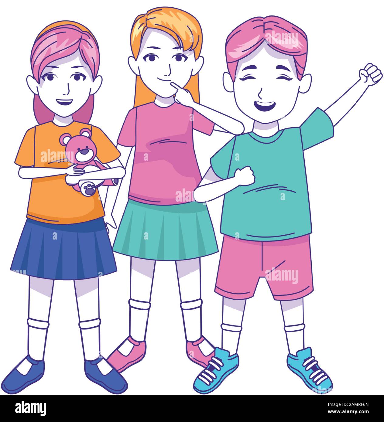 happy kids standing icon, flat design Stock Vector Image & Art - Alamy