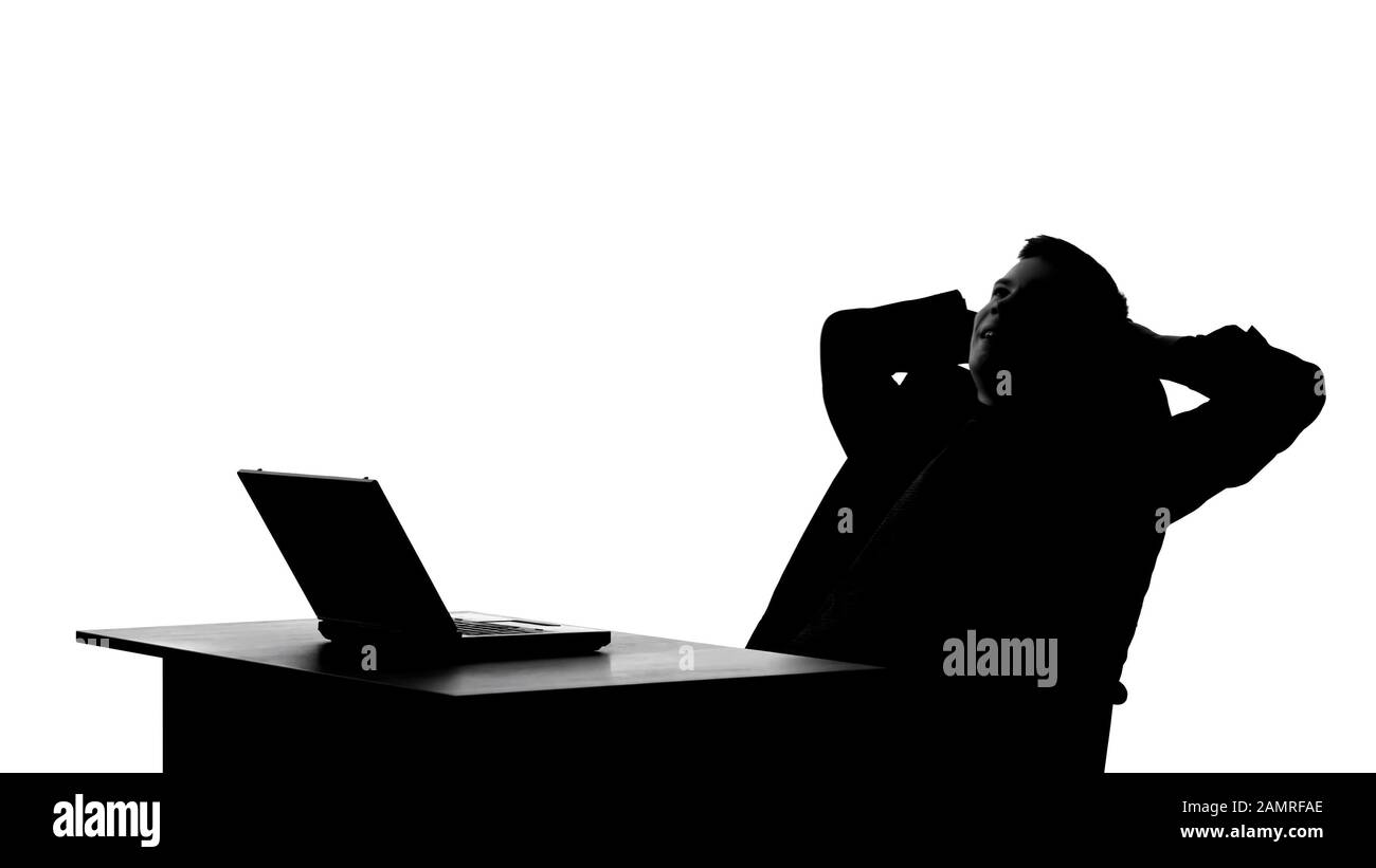 Shadow of writer thinking on idea, inspired writing new chapter on ...