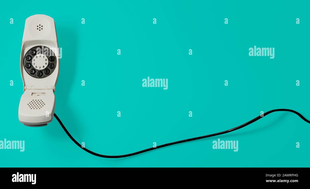 White vintage telephone Stock Photo - Alamy