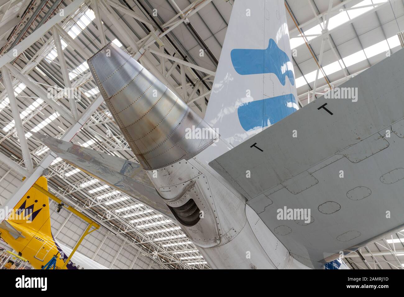 Flybe Embraer E175 in the hangar on August 17th 2016 at Birmingham ...