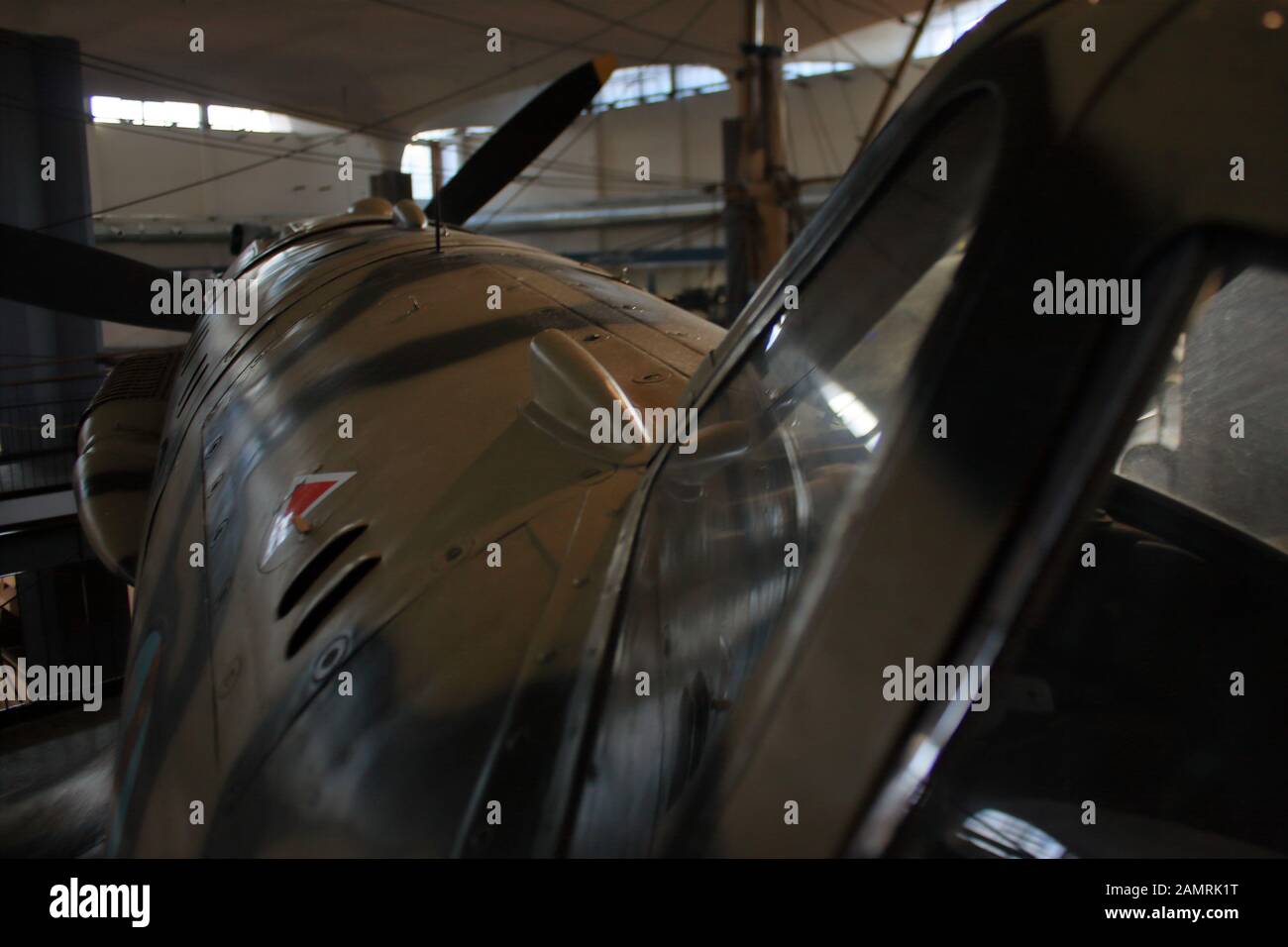 WWII propeller plane on display in the science museum in Milan Stock ...