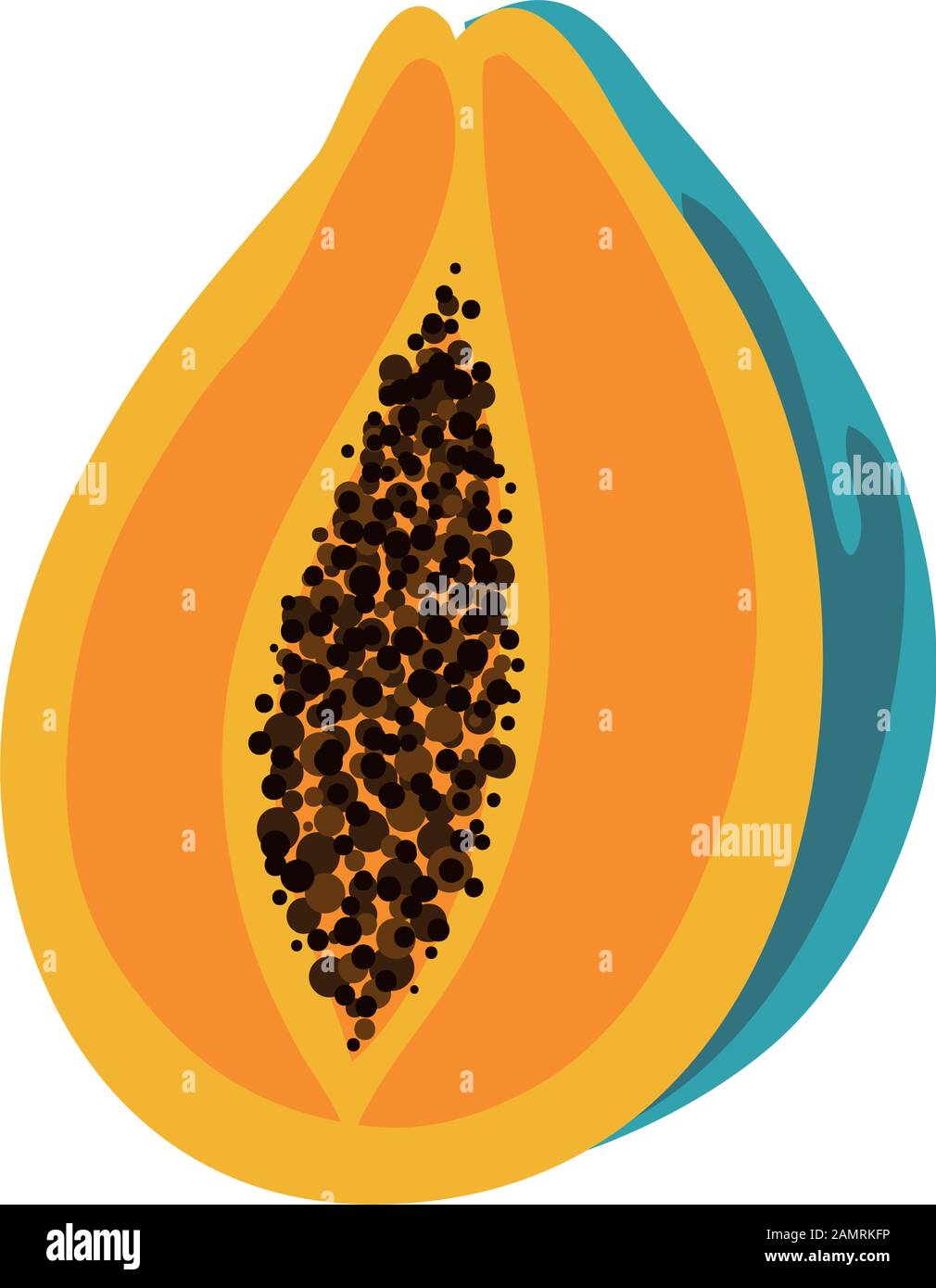 fresh papaya fruit isolated icon Stock Vector Image & Art - Alamy