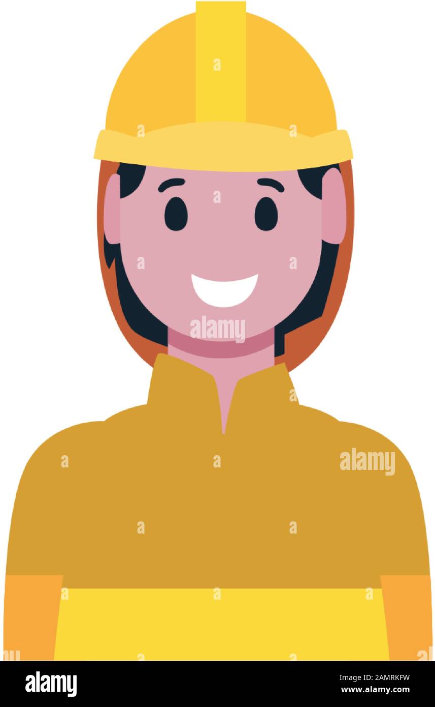 Builder avatar man with yellow helmet design of Construction working ...