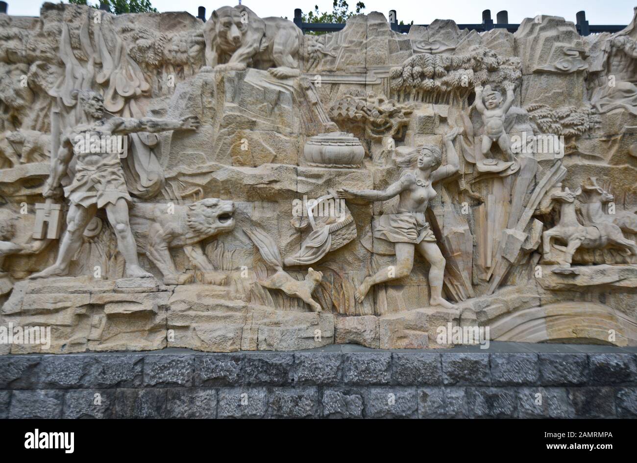 Dayu Myth Park bass relief. Wuhan, China Stock Photo - Alamy