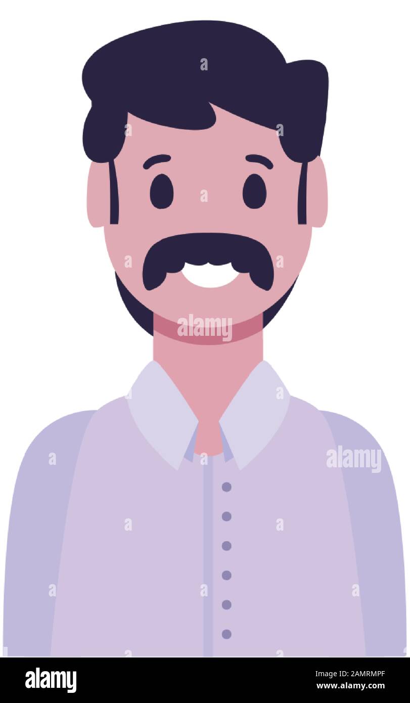 Avatar man with mustache design, Boy male person people human social ...