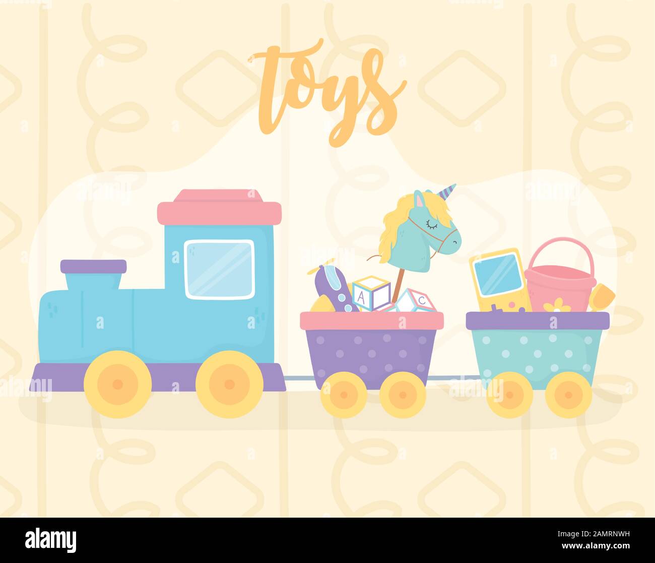 cute train wagons with horse bucket plane shovel cartoon kids toys ...