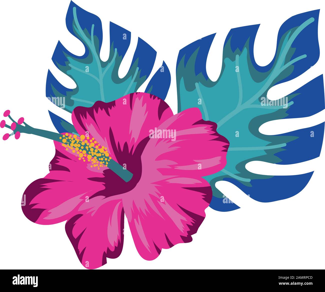 tropical and exotic flower with leafs plant Stock Vector Image & Art ...