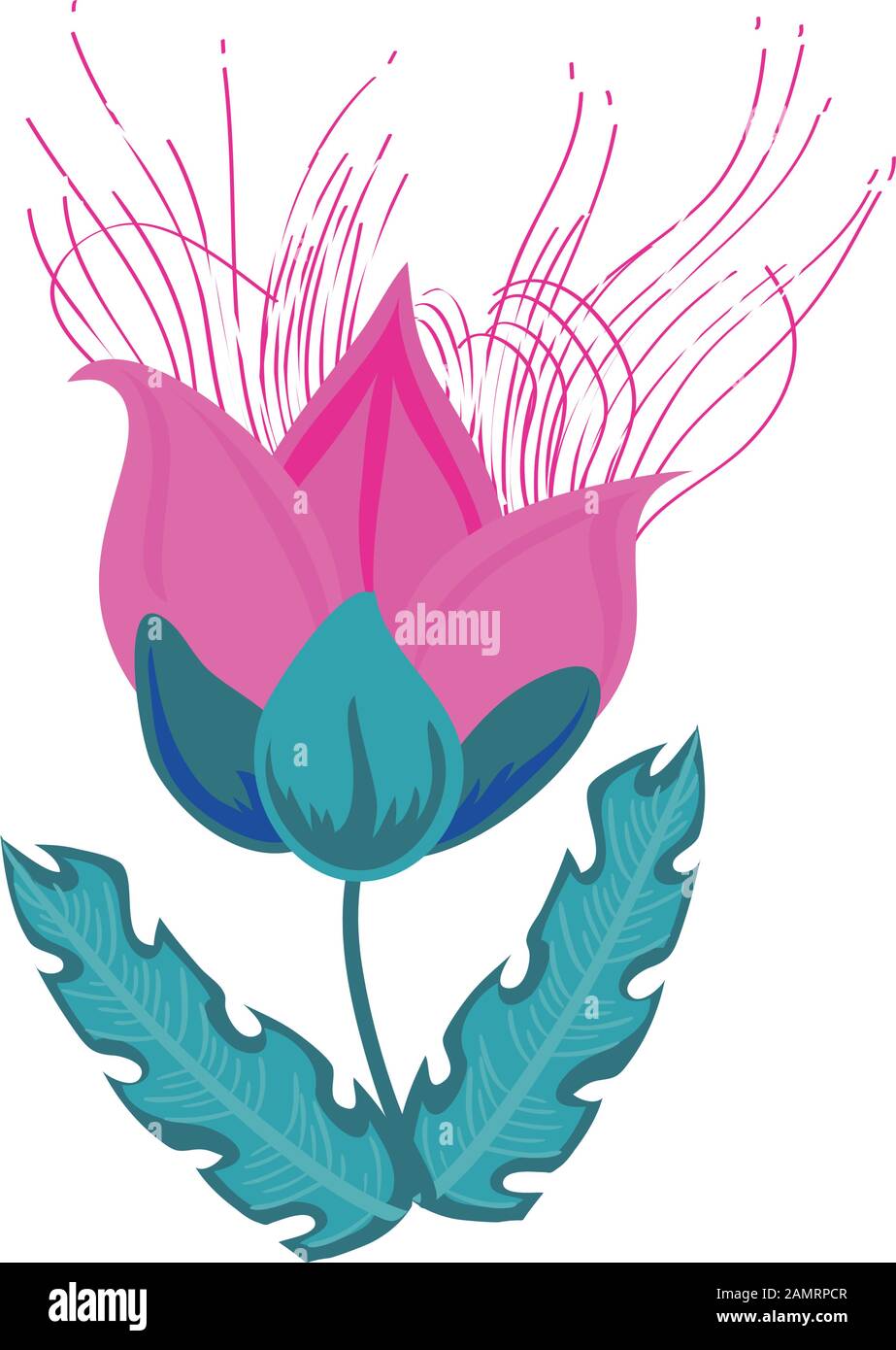 tropical and exotic flower with leafs plant Stock Vector Image & Art ...